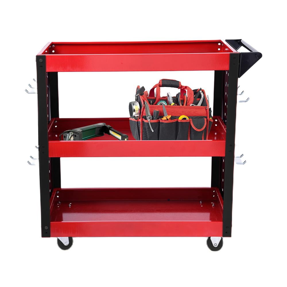 XIANERS Auto Detailing Cart with Wheels, 3 Tier Rolling Detail Cart ...