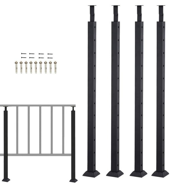 XIANERS Deck Railing Kit 4PCS Fixed Top Mount Handrail Post Railing ...
