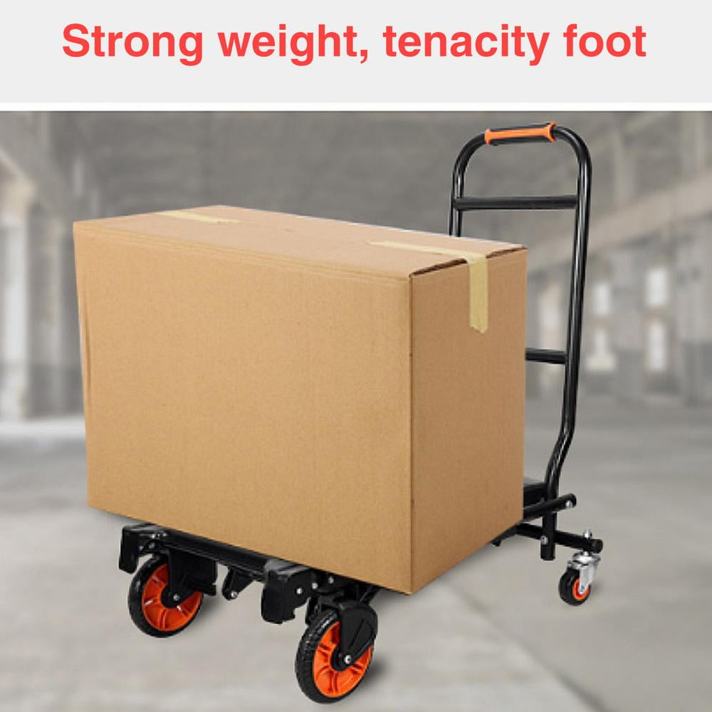 XIANERS Folding Hand Truck 2-in-1 Luggage Trolley Cart With 4 Wheels ...