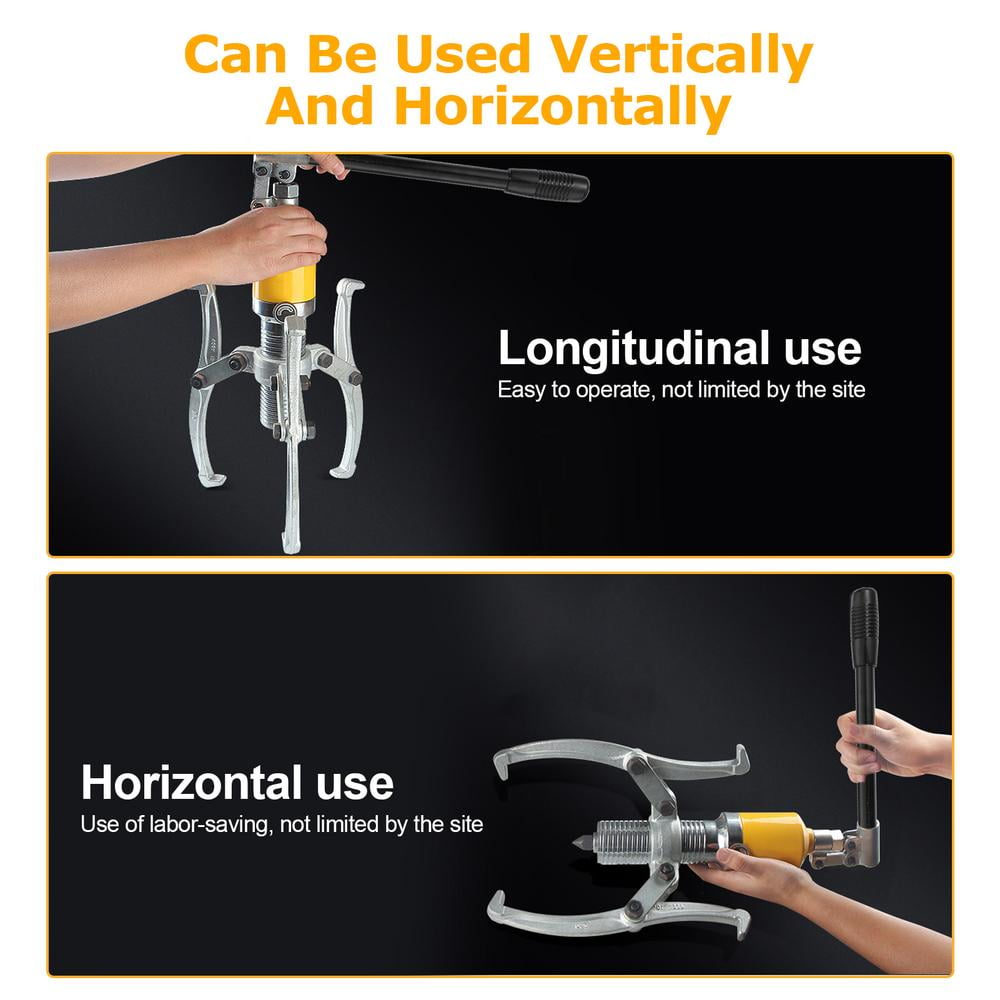 XIANERS Hydraulic Gear Puller Heavy Duty 10 Ton Wheel Bearing 3-Jaw ...