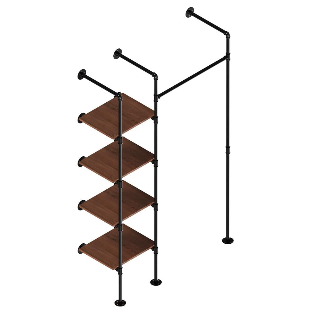 XIANERS Pipe Clothes Rack Wall Mounted Four Layers Heavy Duty Clothes ...