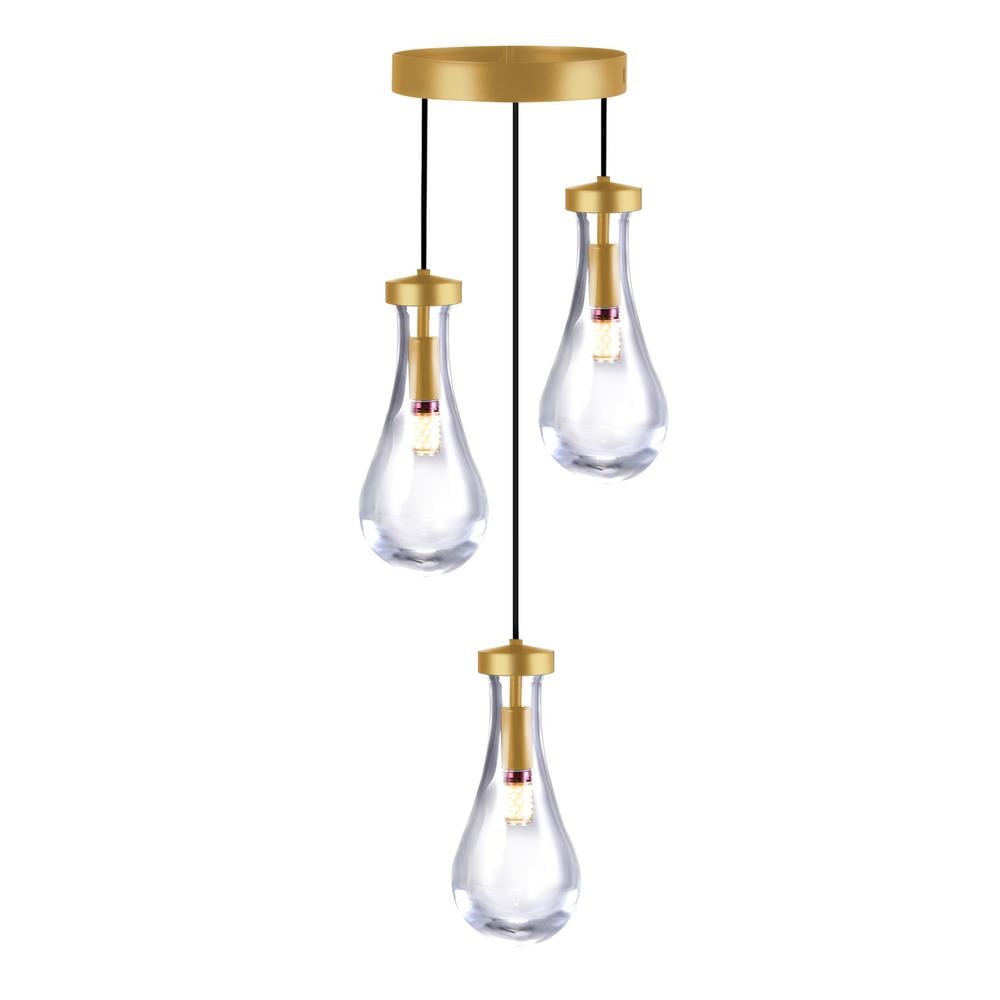 XIANERS Raindrop Pendant Light Set of 3 Raindrop Chandelier Clear Glass ...