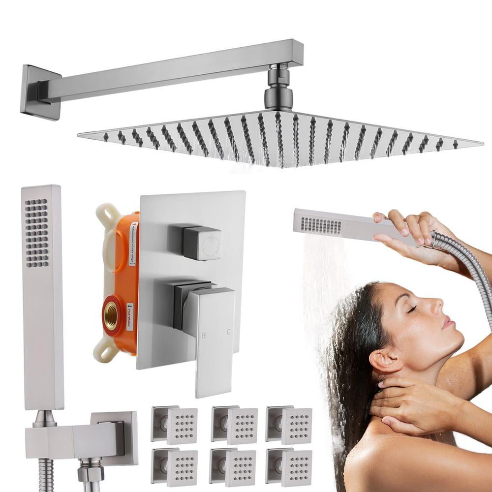 XIANERS Rainfall Shower Head Tub Shower System Faucet Kit High-Pressure ...