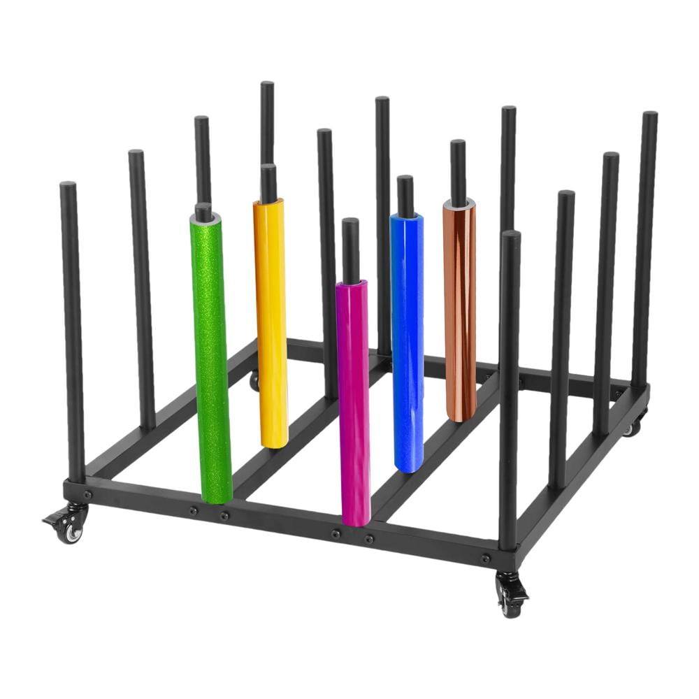 XIANERS Roll Storage Cart Floor Blueprint Mobile Rack Iron Cart with ...