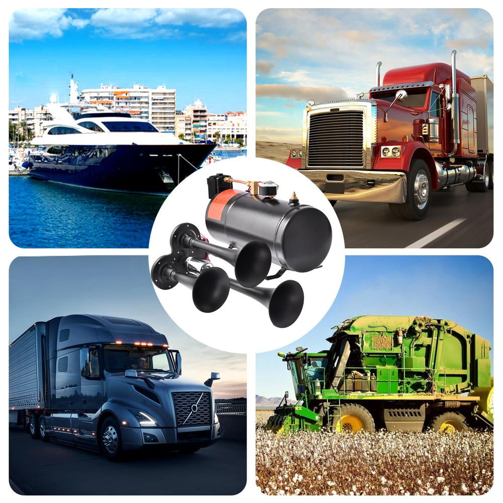 XIANERS Train Horn Kit 3 Trumpets Electric Train Car Air Horn 150db ...