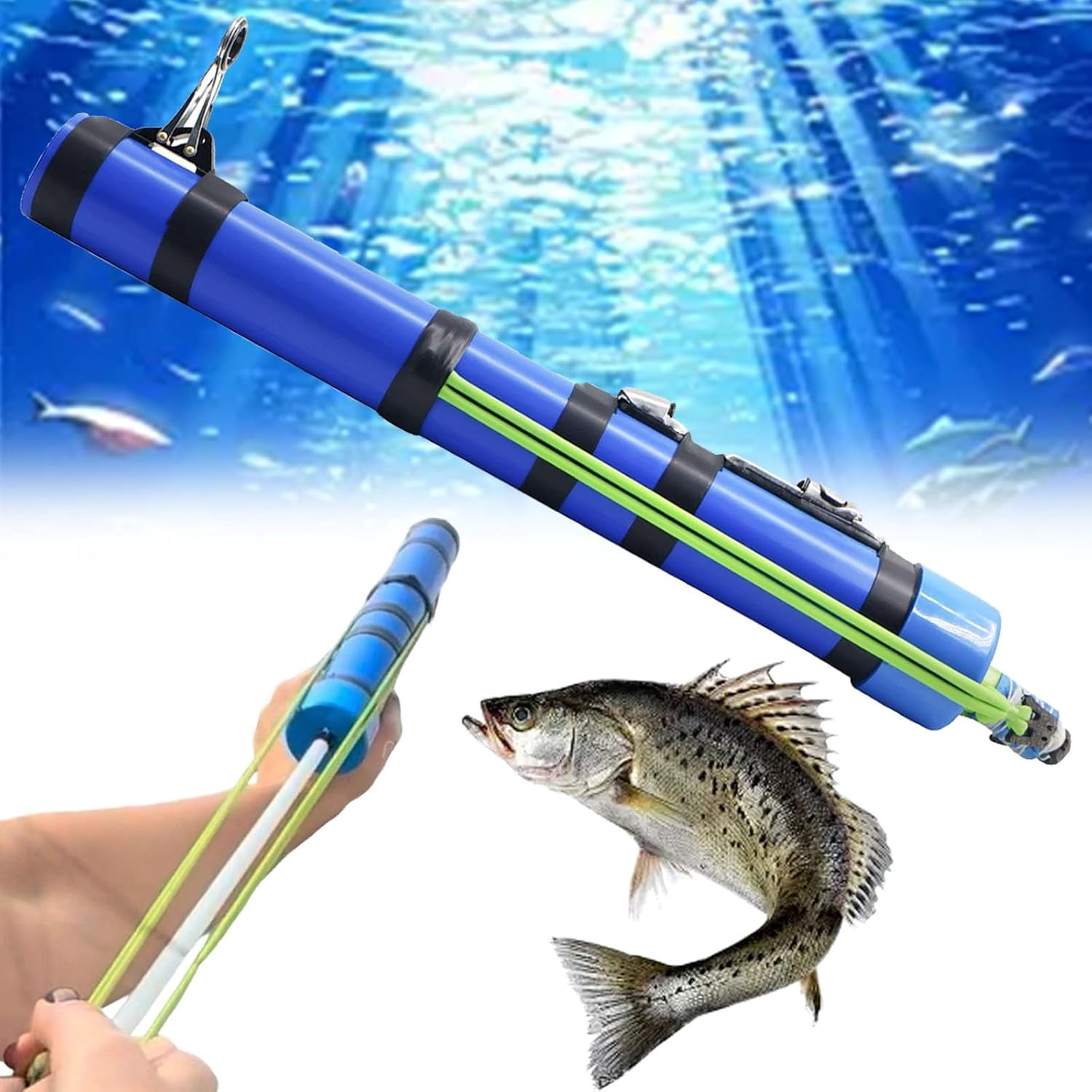 XIANGFF Fishing Catapult Rod, Portable Sling Shot Fishing Reel Polethe ...
