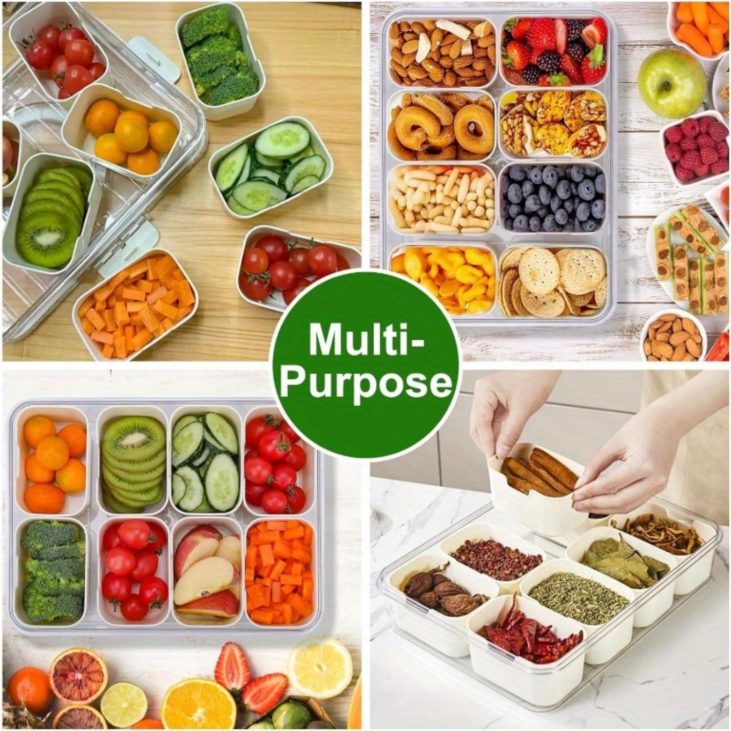 XIANGTANMAOP Versatile Durable Multi-Compartment Snack Box with Lid ...