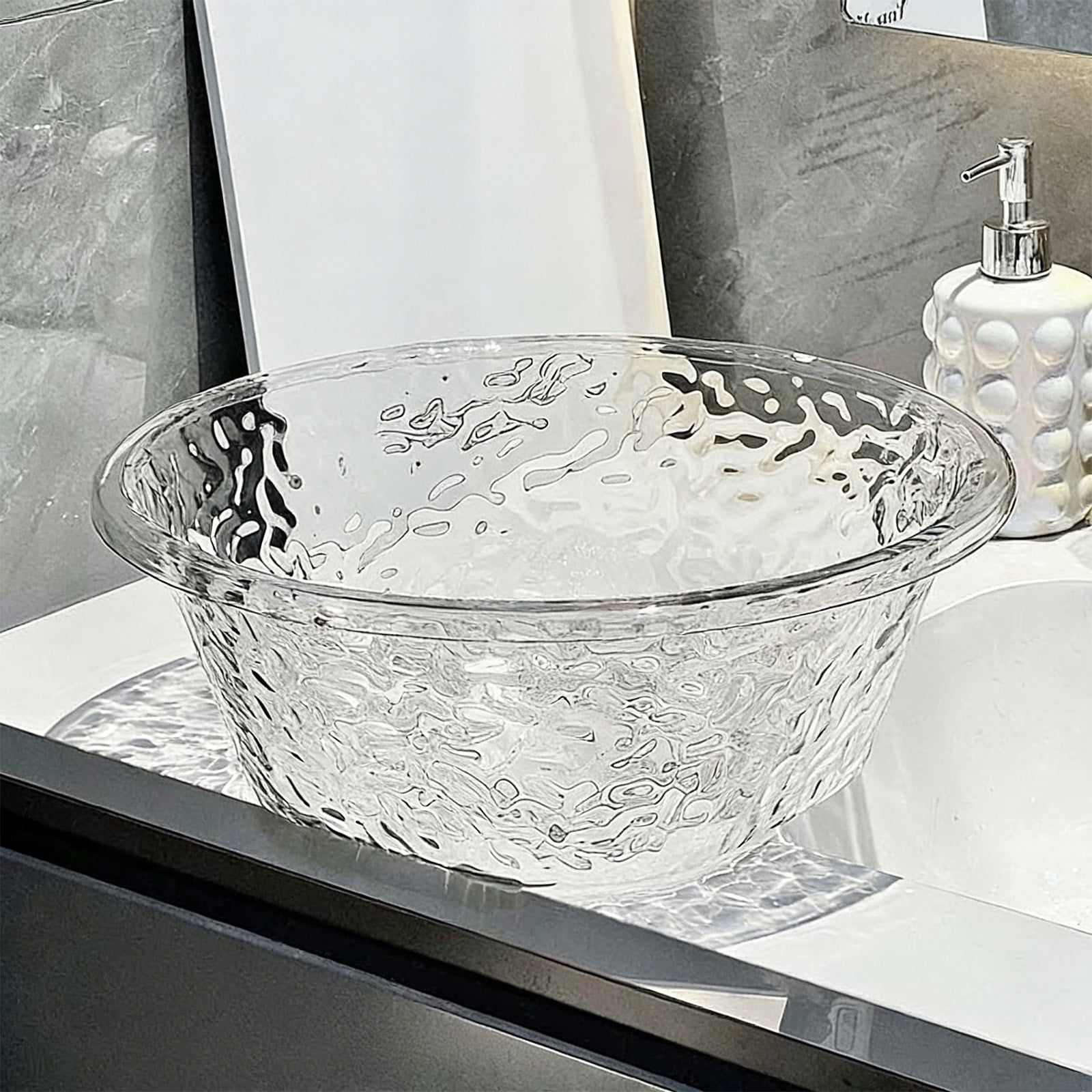 XIANGerQVQ Scrubbers Household Basin Wash Basin PET Transparent Basin ...