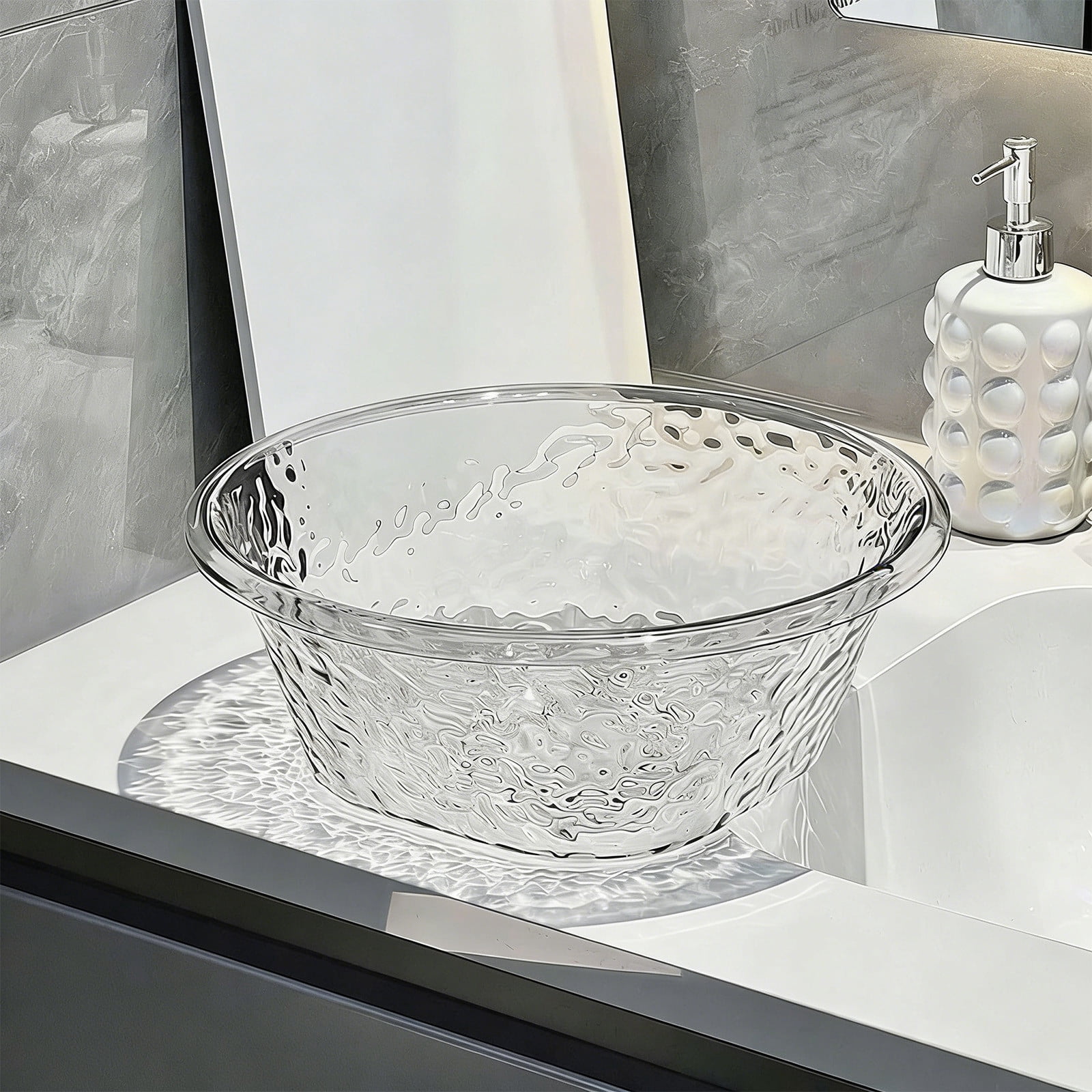 XIANGerQVQ Scrubbers, Household Basin Wash Basin PET Transparent Basin ...