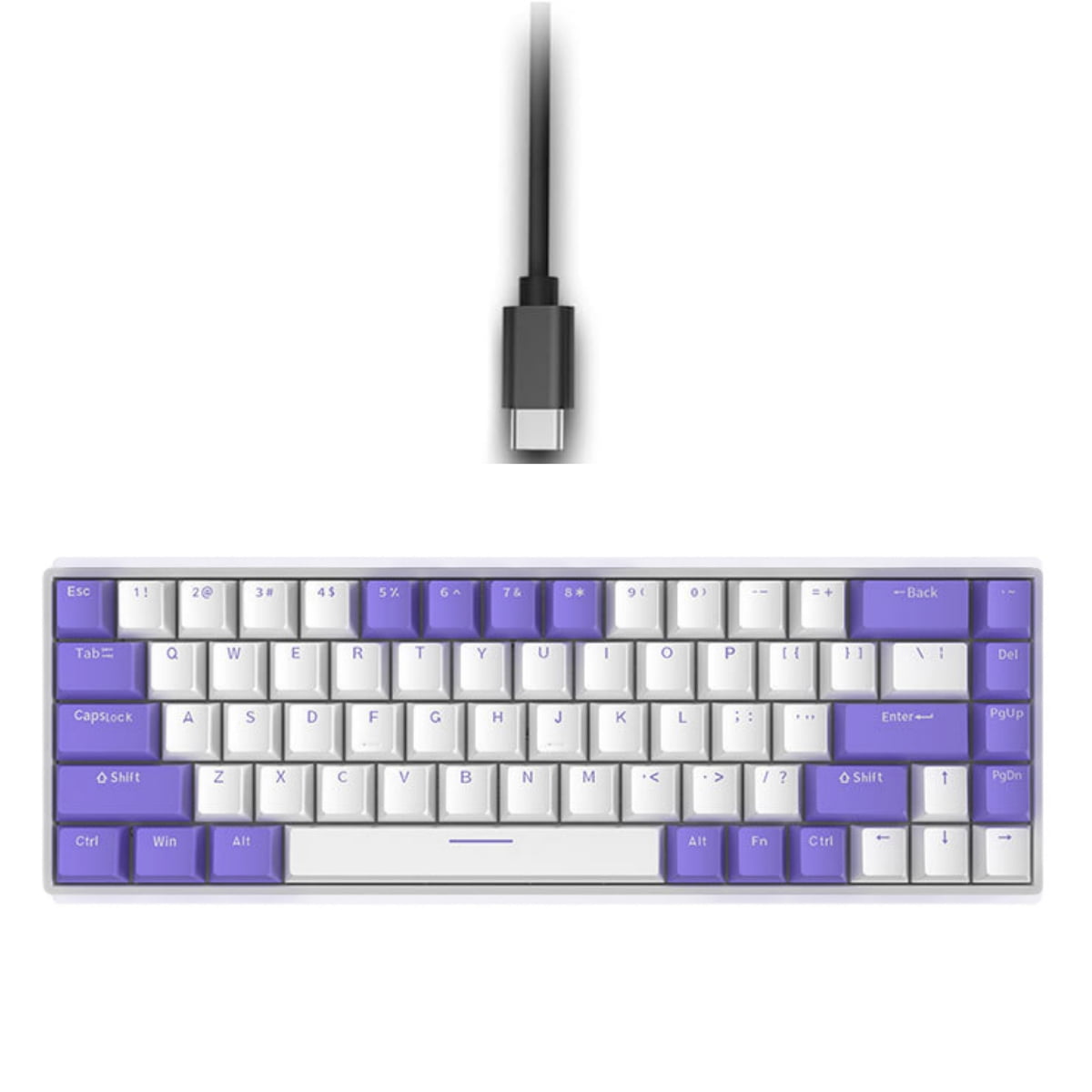 XIANJINO 60% Wired Gaming Keyboard, Pudding Keycaps with Translucent ...