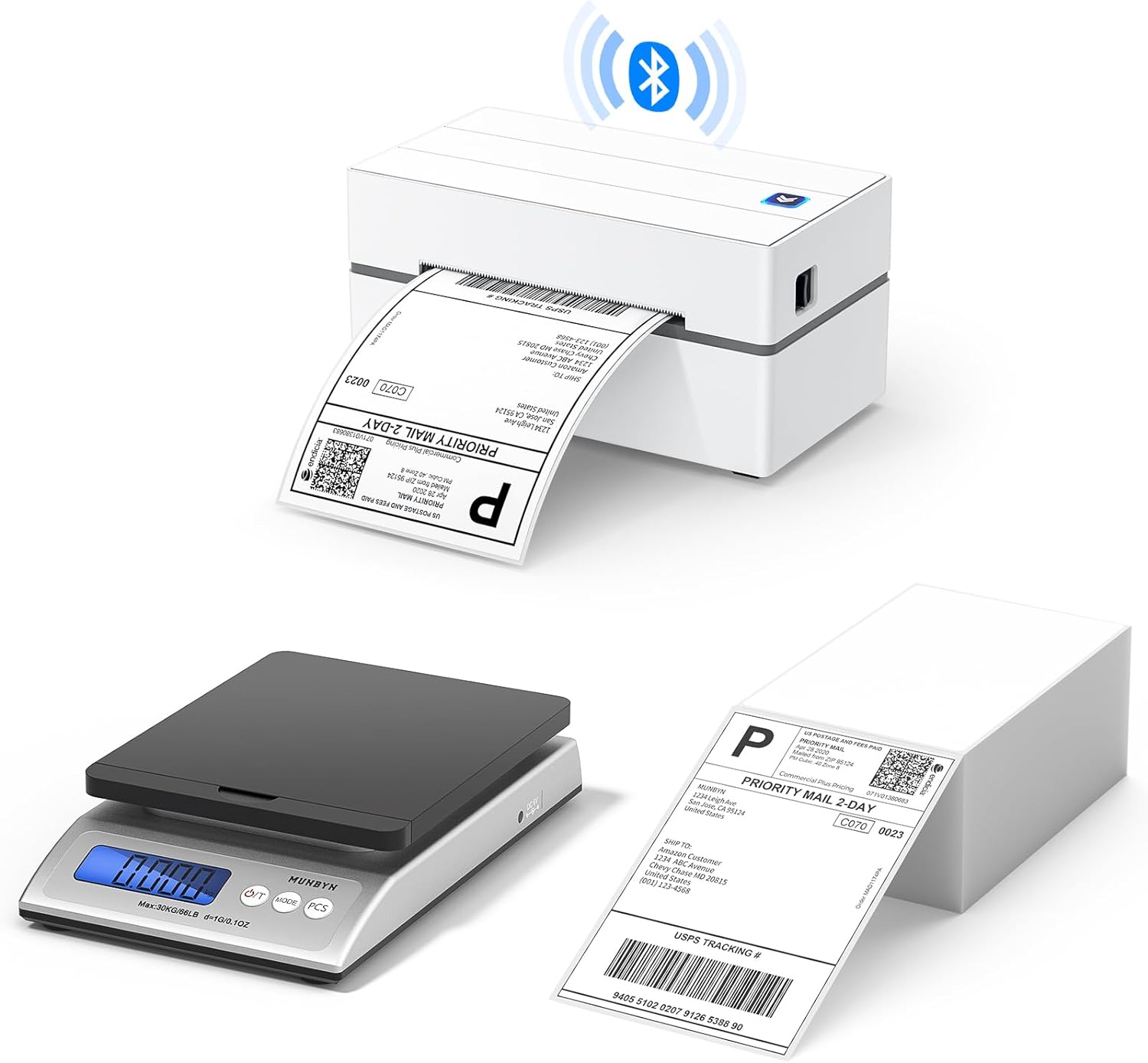 XIANMM Bluetooth Shipping Label Printer, Shipping Scale, and Thermal ...