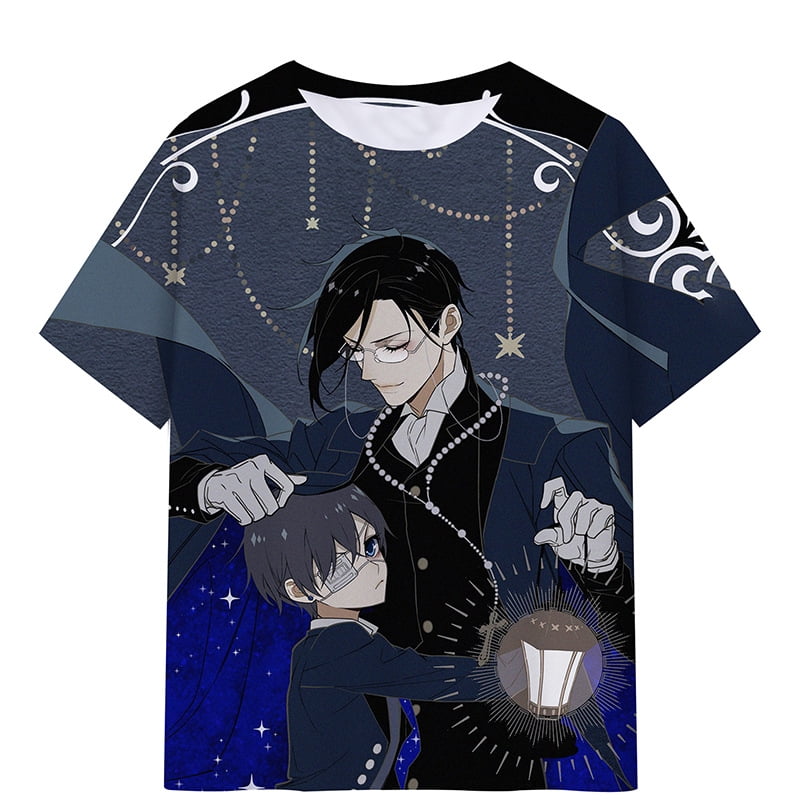 XIANQI Black Butler T-shirt Sebastian Character Charcoal Gray Graphic ...