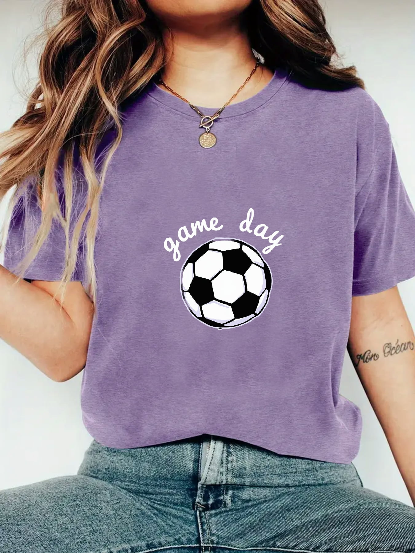 XIANQI Game Day Soccer Ball Design Soft Short Sleeve Tee XXL - Walmart.com