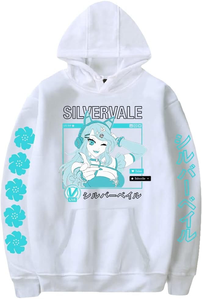 XIANQI Vtuber Silvervale Cosplay Print Hoodies Winter Men/Women Hooded ...