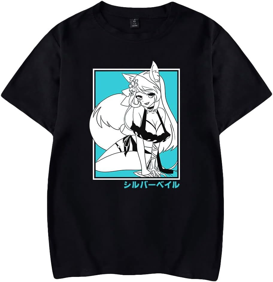 XIANQI Vtuber Silvervale Cosplay T-Shirt Print Harajuku Womens Summer ...