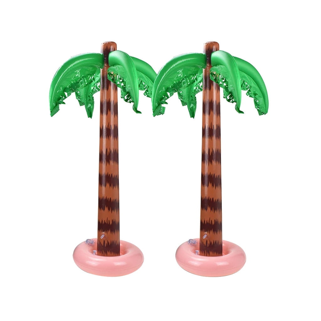 XIANXIAN 2 Pack Inflatable Palm Trees 90cm Coconut Trees Beach Backdrop ...