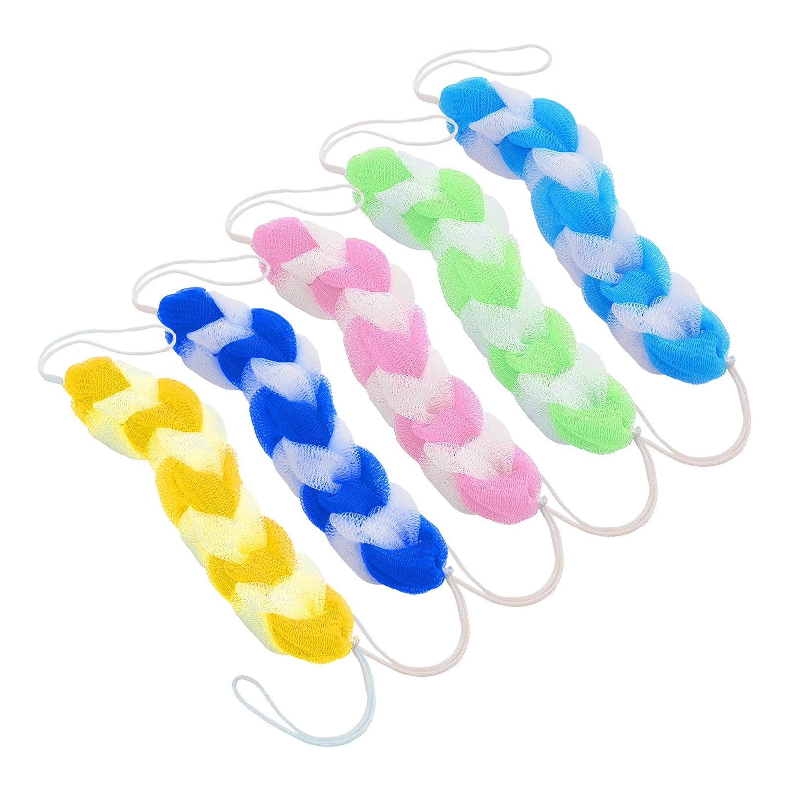 XIANXIAN 3 Back Scrubber Bath Shower Mesh Sponge Exfoliating Body Brush ...