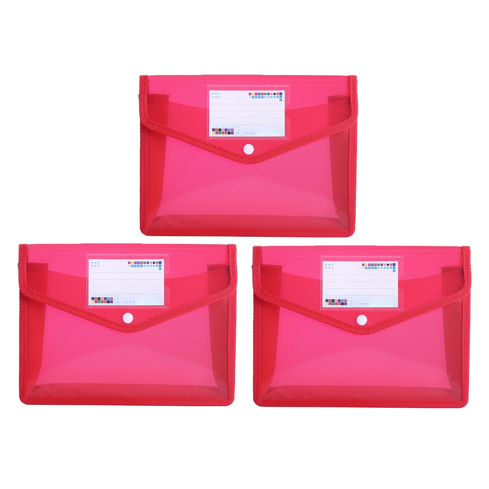 SUSHANG 3PCa4 Transparent Document Bag Plastic File Folders A4 Size 3 ...