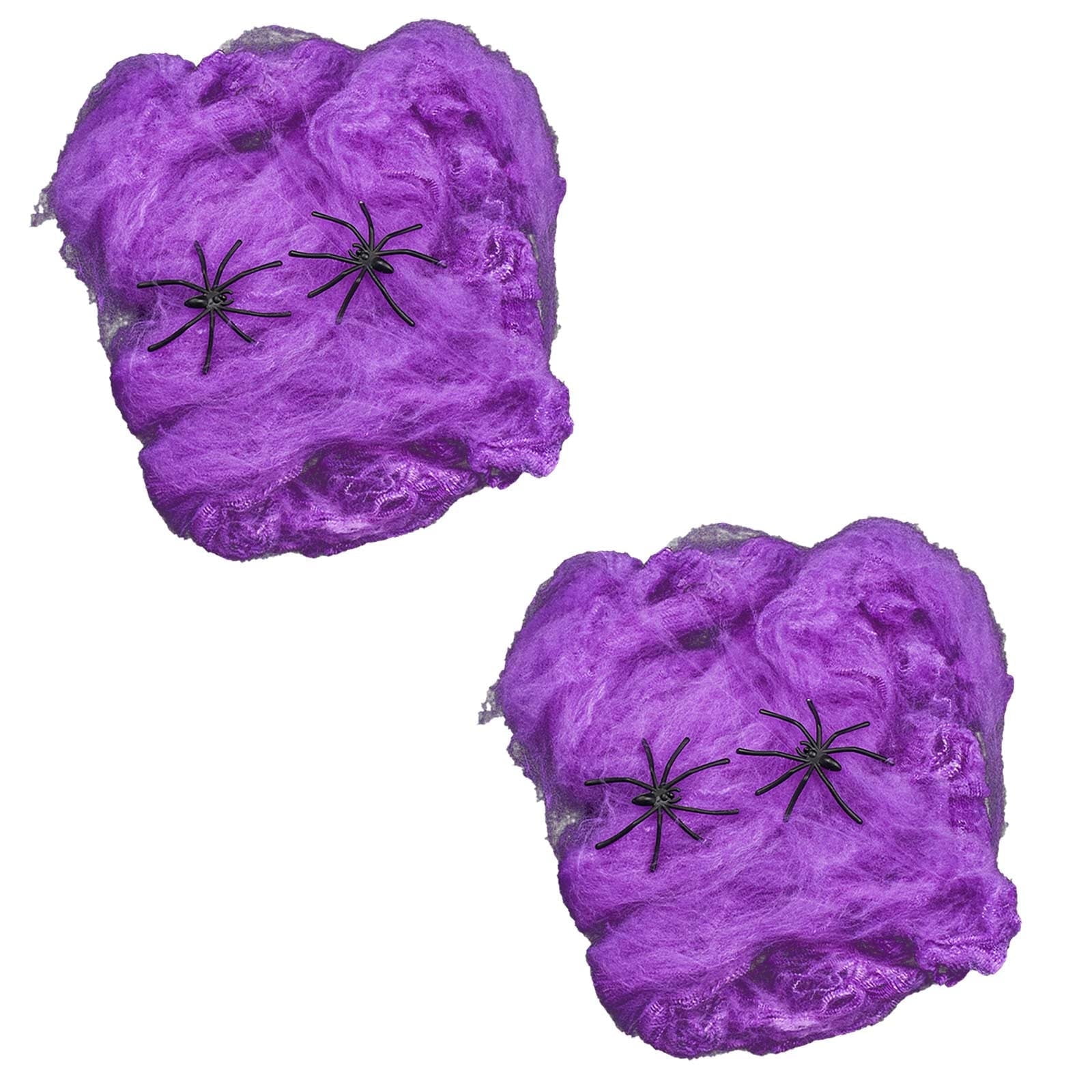 XIANXIAN 6 Colors Halloween Spider Webs Fake Spider Web Toy with Mini ...