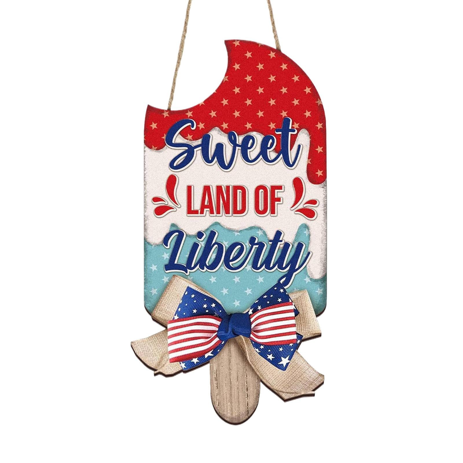 XIANXIAN Red White Blue Patriotic Wooden Door Pendant Decor ...