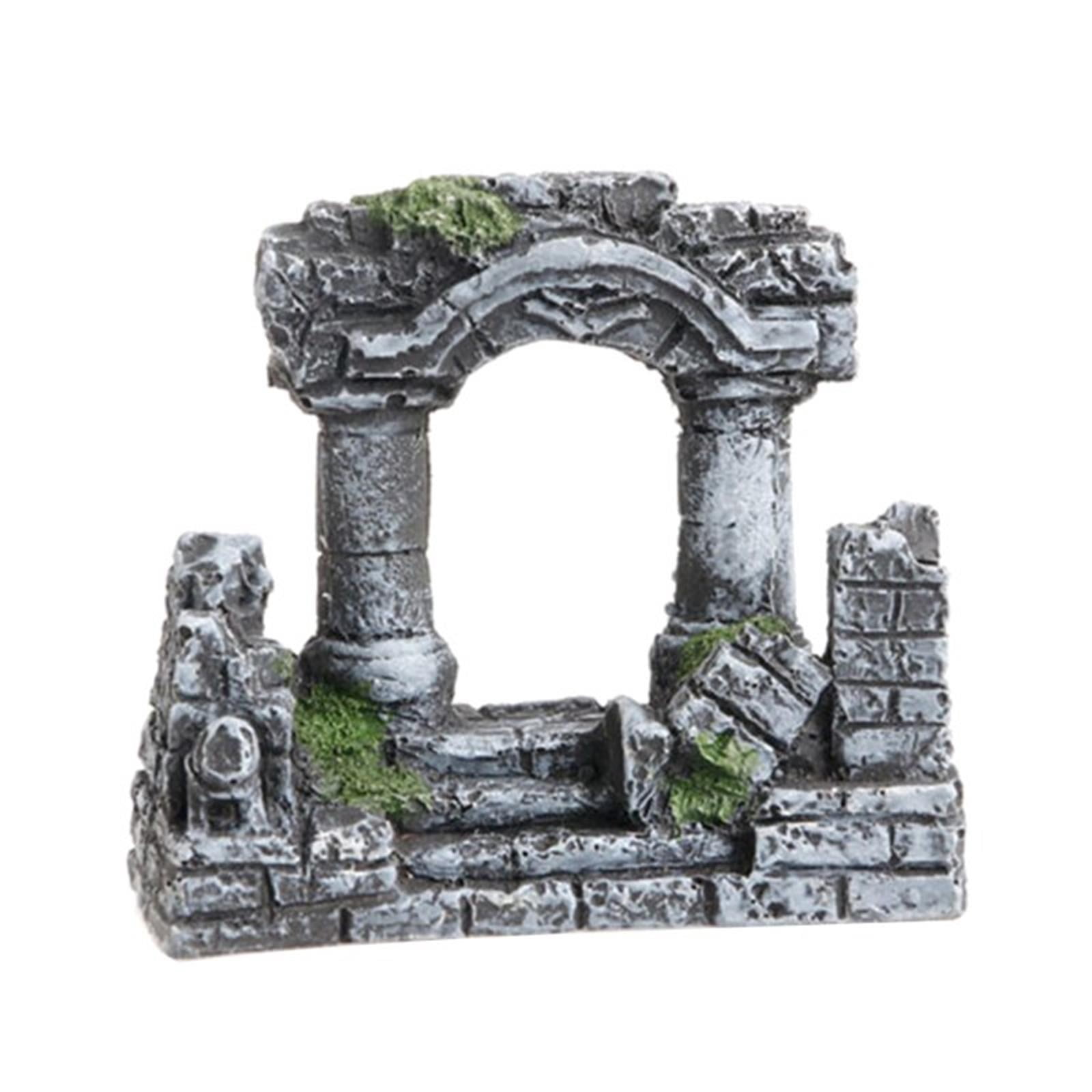 XIANXIAN Resin Roman Pillars Ruins Aquarium Ornament with Artificial ...