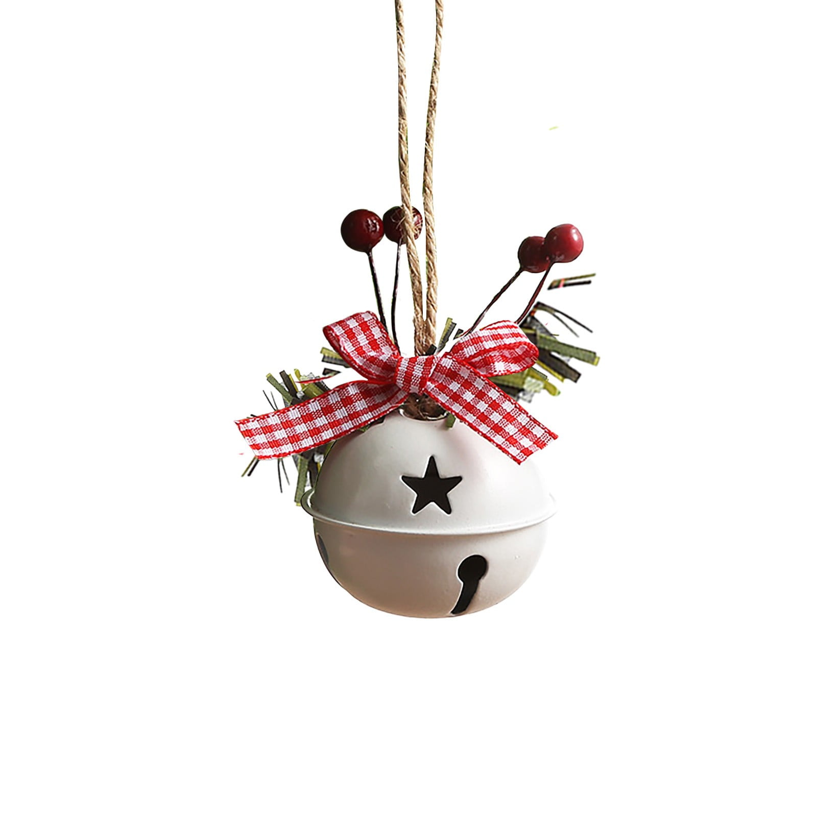 XIANXIAN Rustic Metal Jumbo Jingle Bell with Cut-Out Star Christmas ...