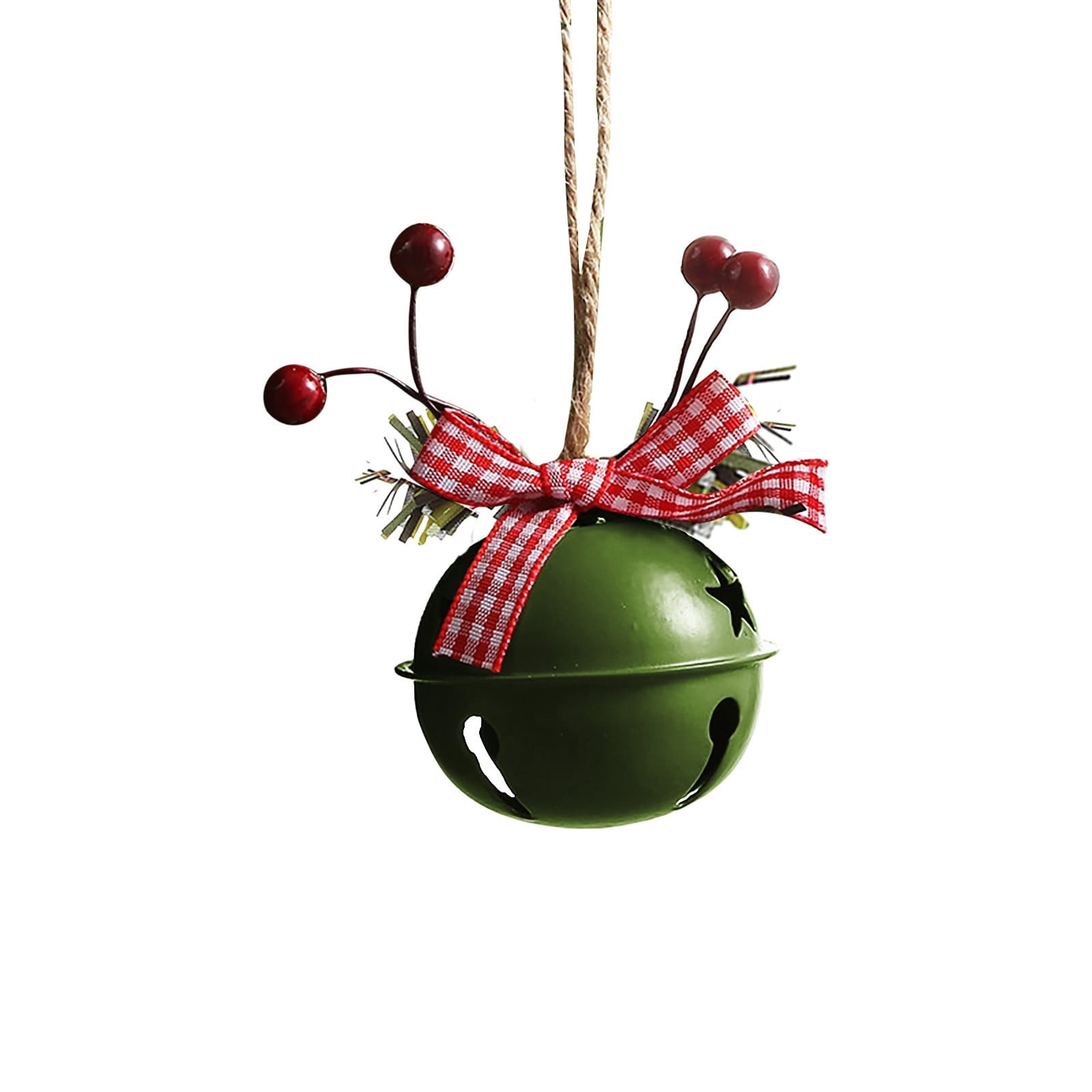 XIANXIAN Rustic Metal Jumbo Jingle Bell with Cut-Out Star Christmas ...