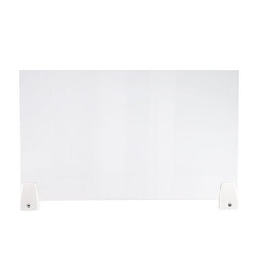 BizChair Transparent Acrylic Mobile Partition with Lockable Casters, 72 ...