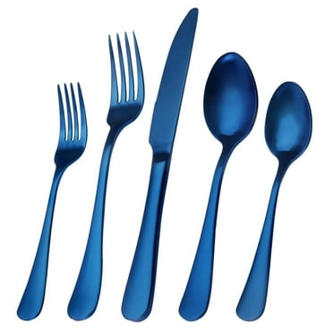 Walmart's 20-Piece Blue Silverware Set, Complete Stainless Steel ...