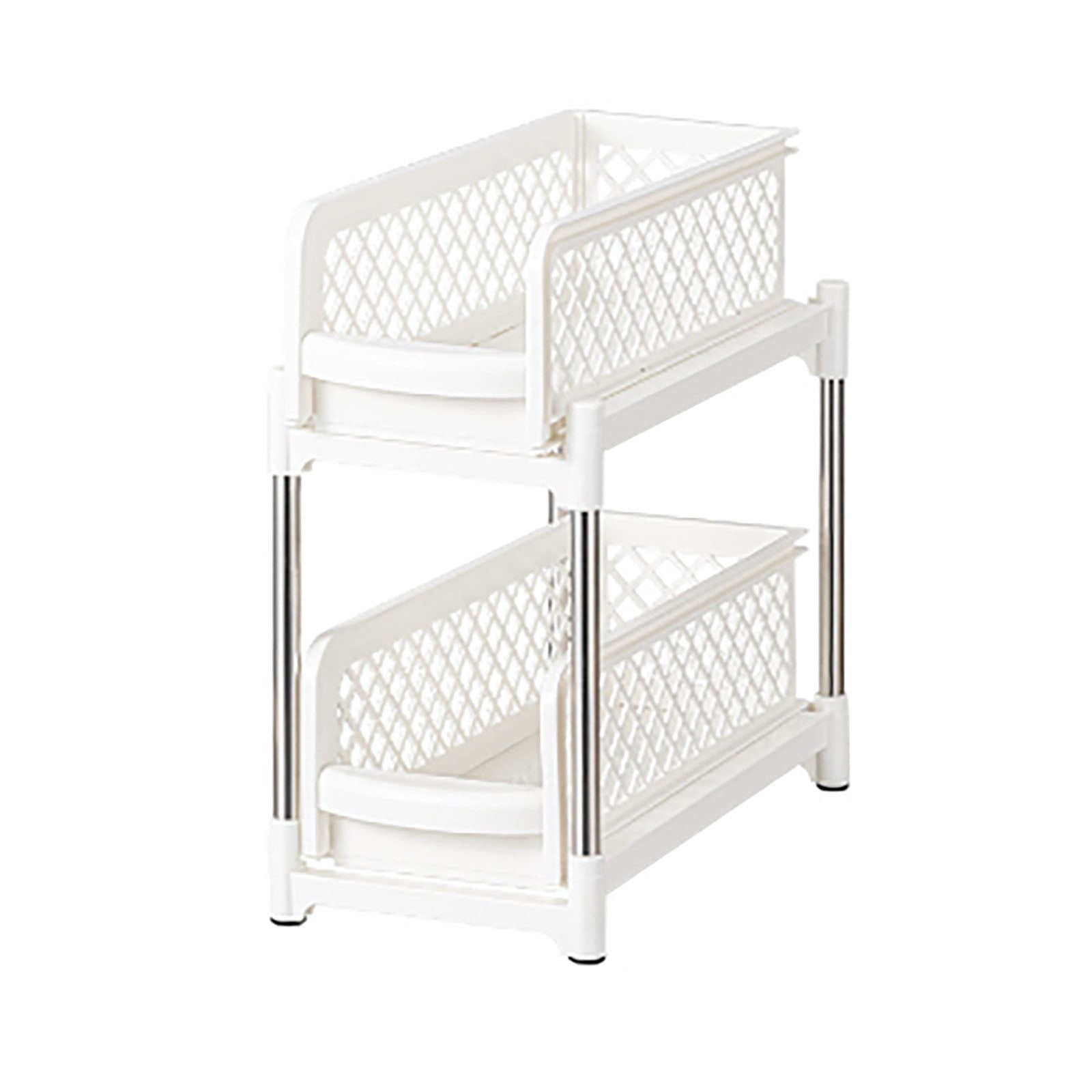 XIANXIAN Storage Rack 2 Tier Storage Cabinet Organizer White Organize ...