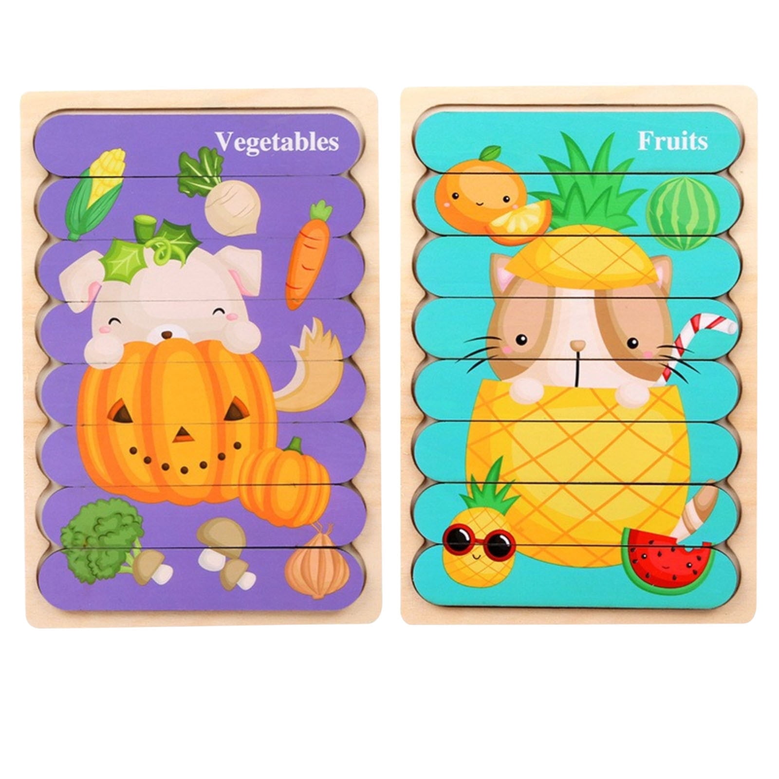 XIANXIAN Wooden Puzzles Pattern Blocks Sorting and Stacking Toys Peg ...