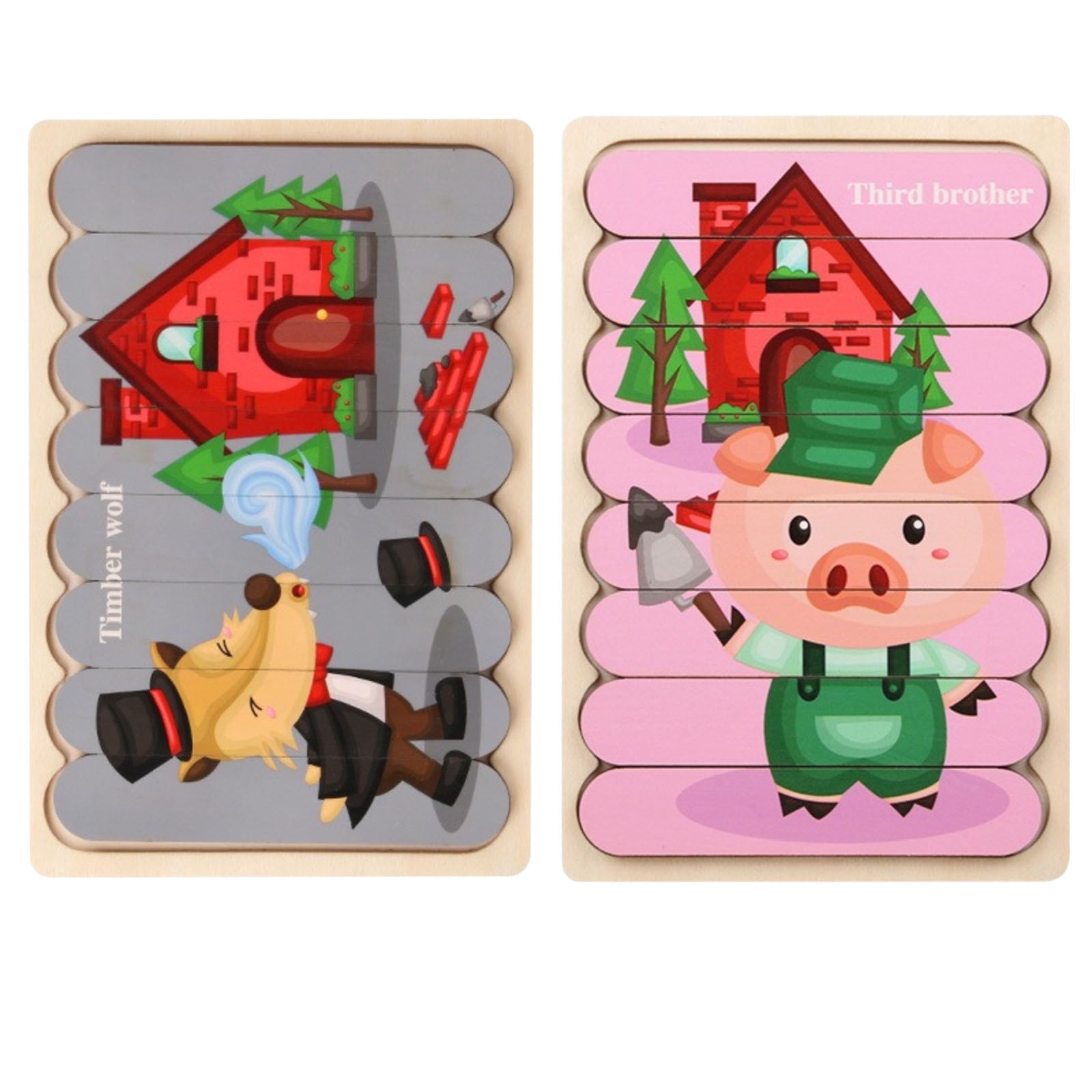 XIANXIAN Wooden Puzzles Pattern Blocks Sorting and Stacking Toys Peg ...