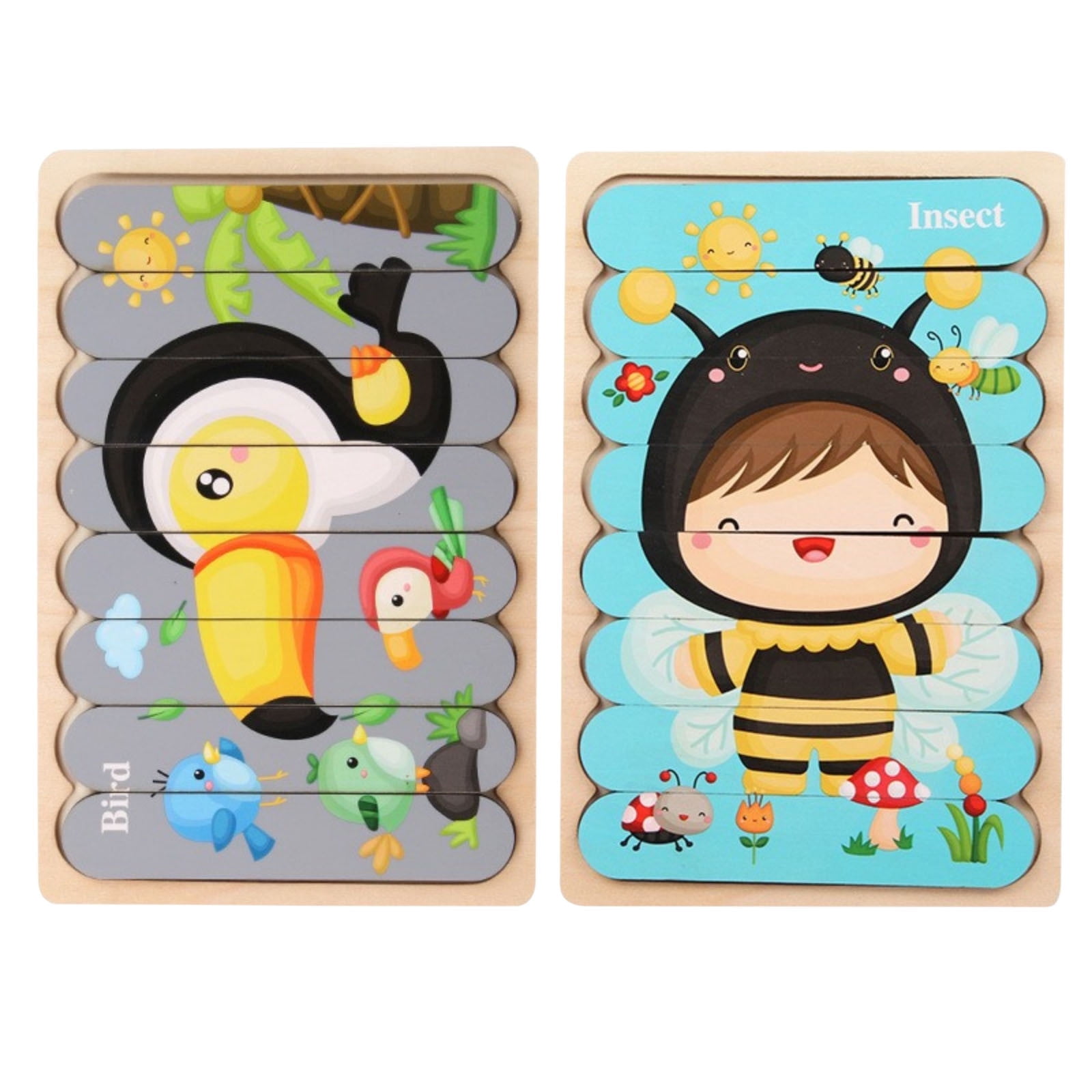 XIANXIAN Wooden Puzzles Pattern Blocks Sorting and Stacking Toys Peg ...