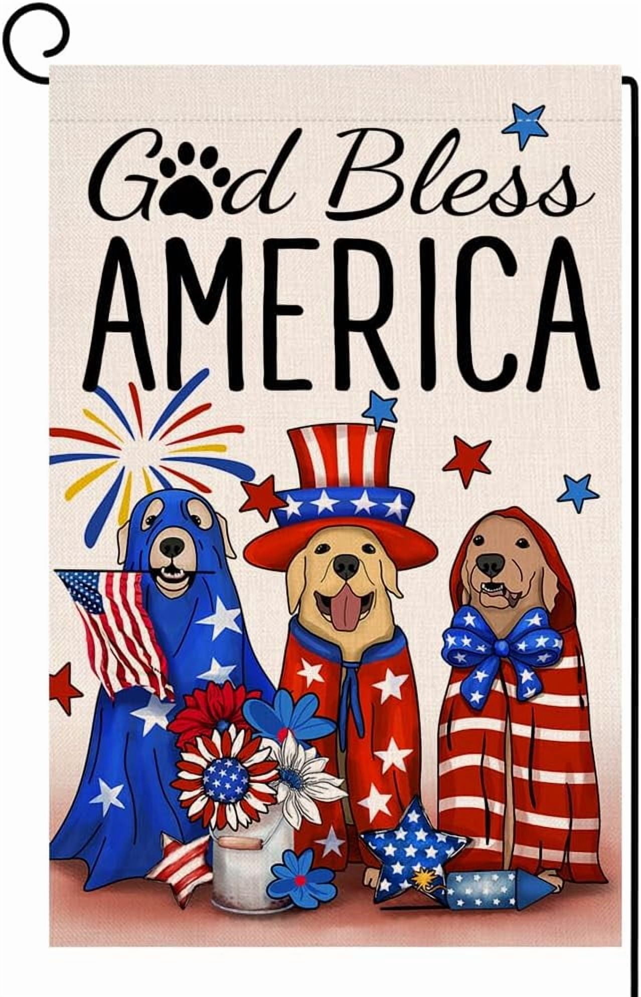 XIAOBIN 4th of July Dogs House Flag 28x40 Vertical Double Sided God ...