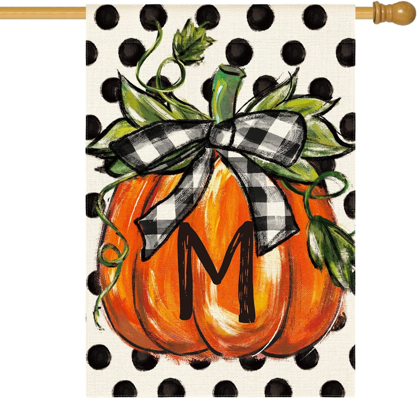 XIAOBIN Fall Monogram Letter B Garden Flag Polka Dot Pumpkin 12x18 Inch ...