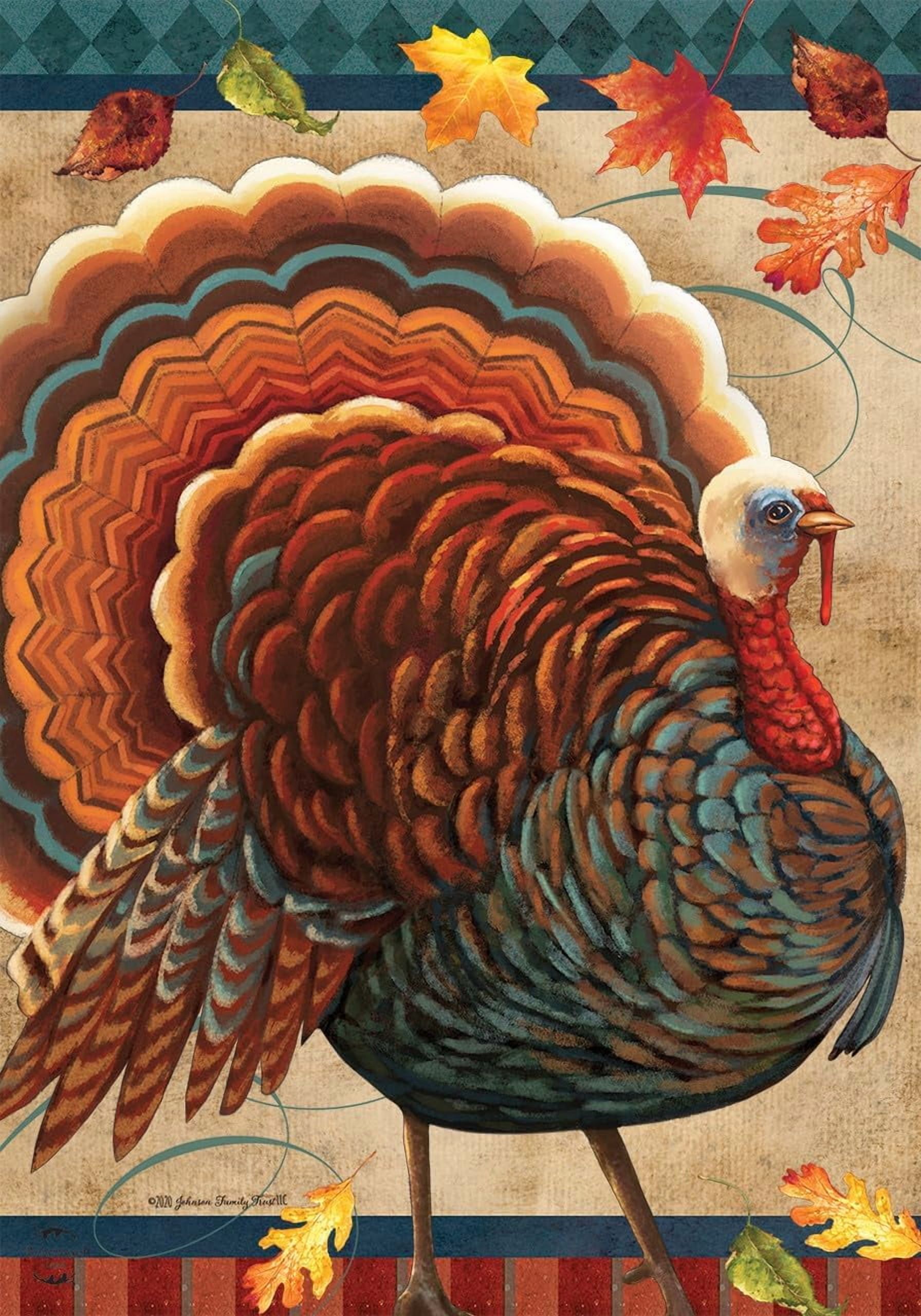 XIAOBIN Harvest Turkey Fall Thanksgiving Garden Flag Autumn Pumpkins ...