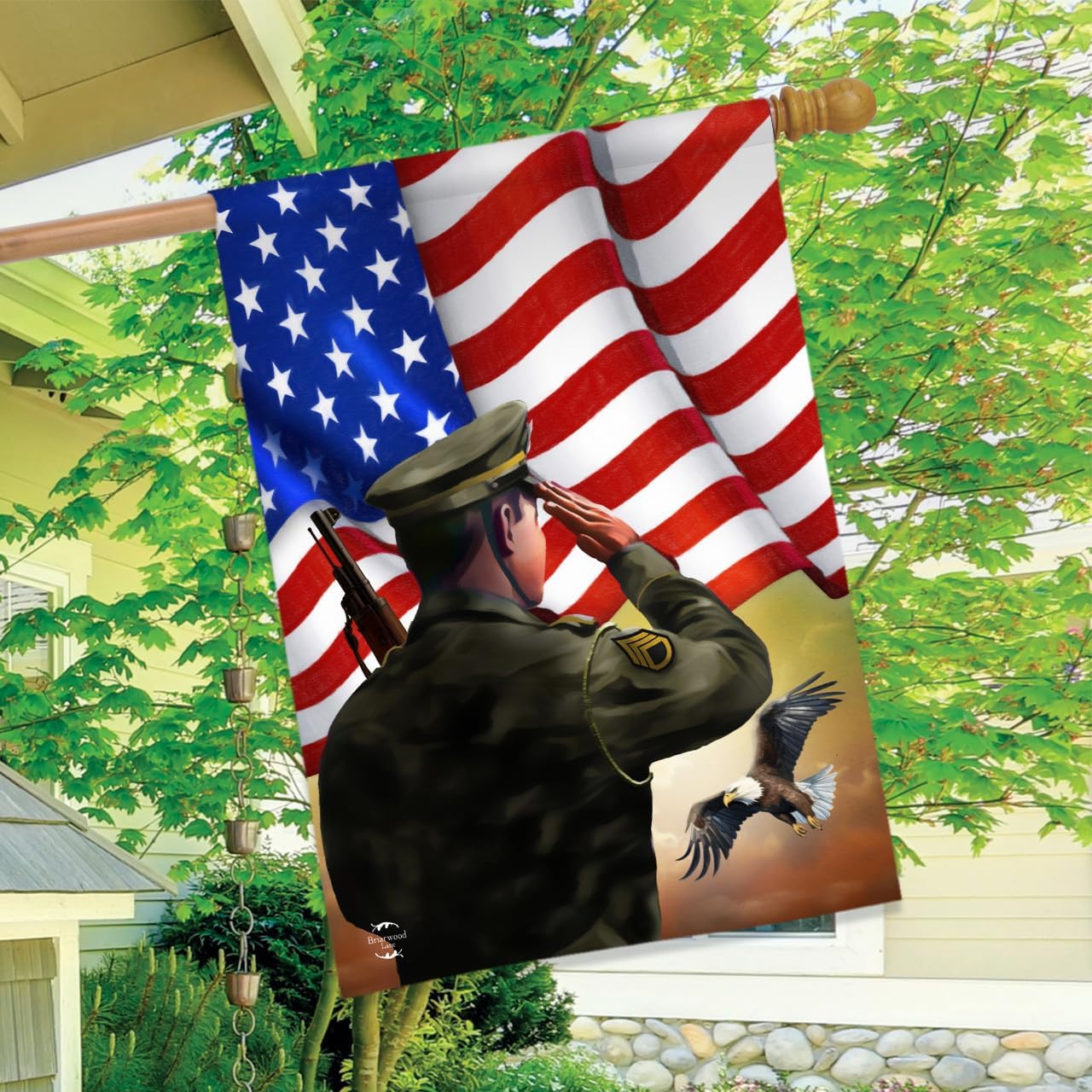 XIAOBIN Saluting Soldier House Flag - Walmart.com