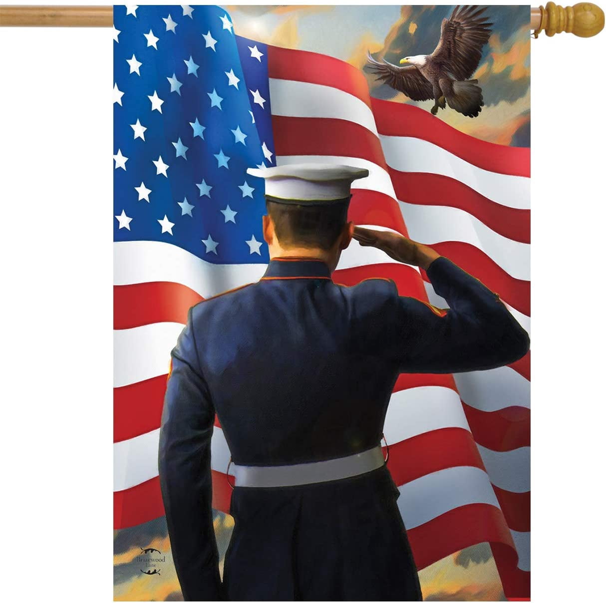 XIAOBIN Saluting Soldier House Flag - Walmart.com