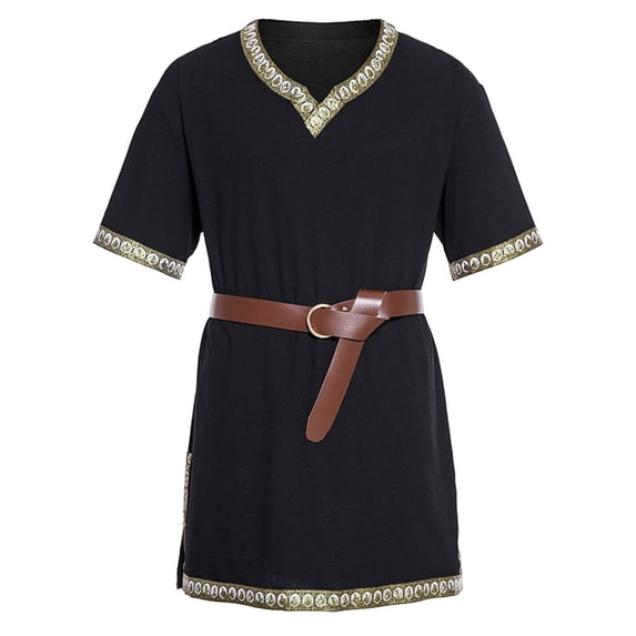 XIAOCHA Embellished Tunic for Men Timeless Traditional Short Sleeve ...