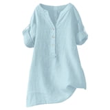 XIAOCHA Henley Split Neck Tunic for Women Loose Fit Farm Daily Roll ...