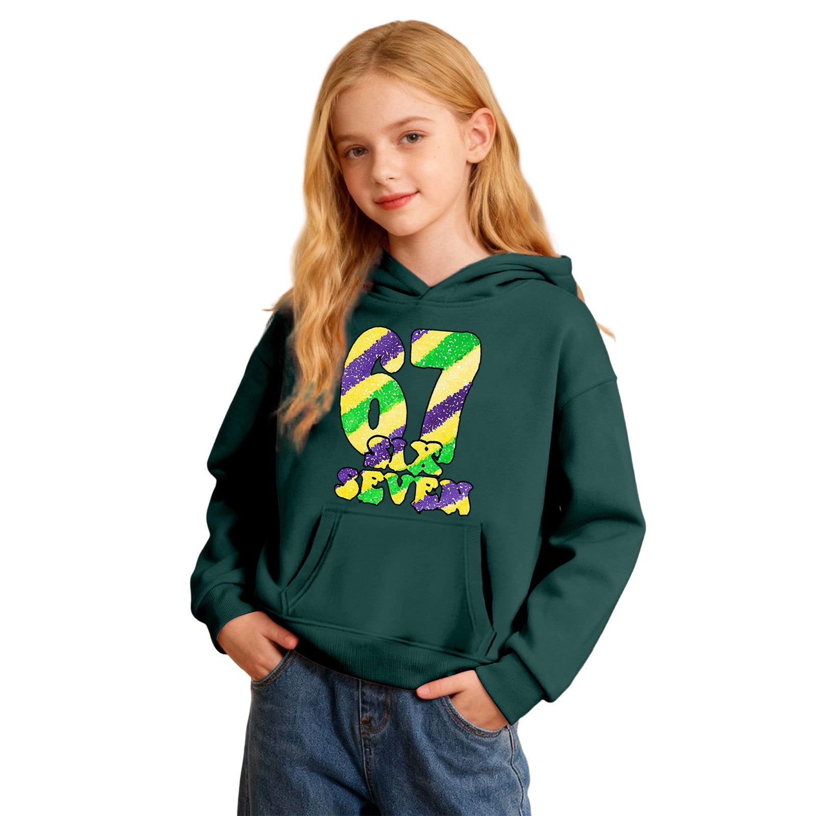 XIAOCHA Kid'S Cozy Fleece Hooded Sweatshirt Loose-Fit Long-Sleeve ...