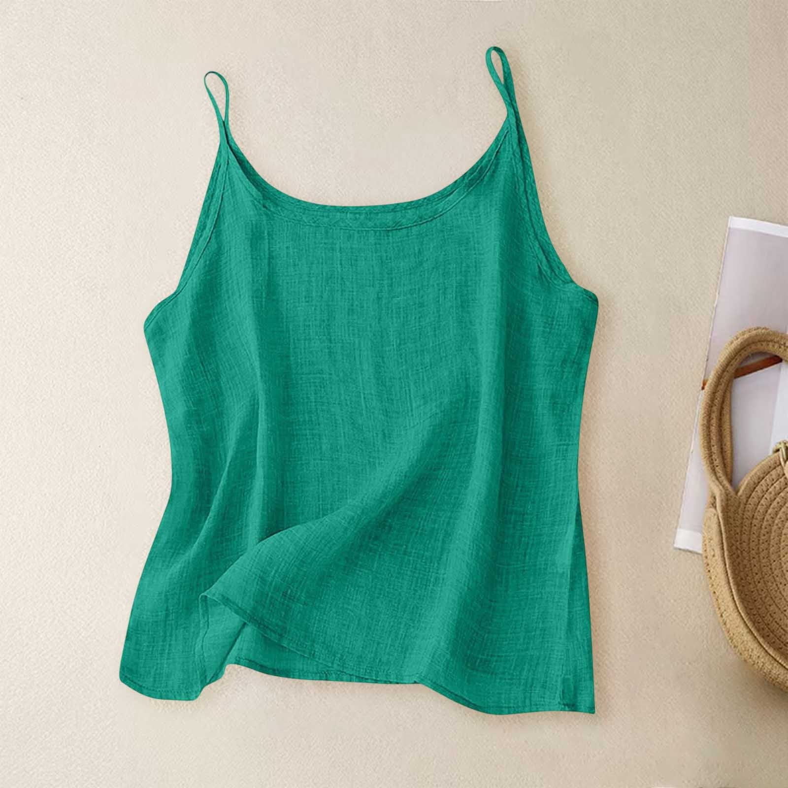 XIAOCHA Lightweight Crew Neck Camisole for Women Spaghetti-Strap ...