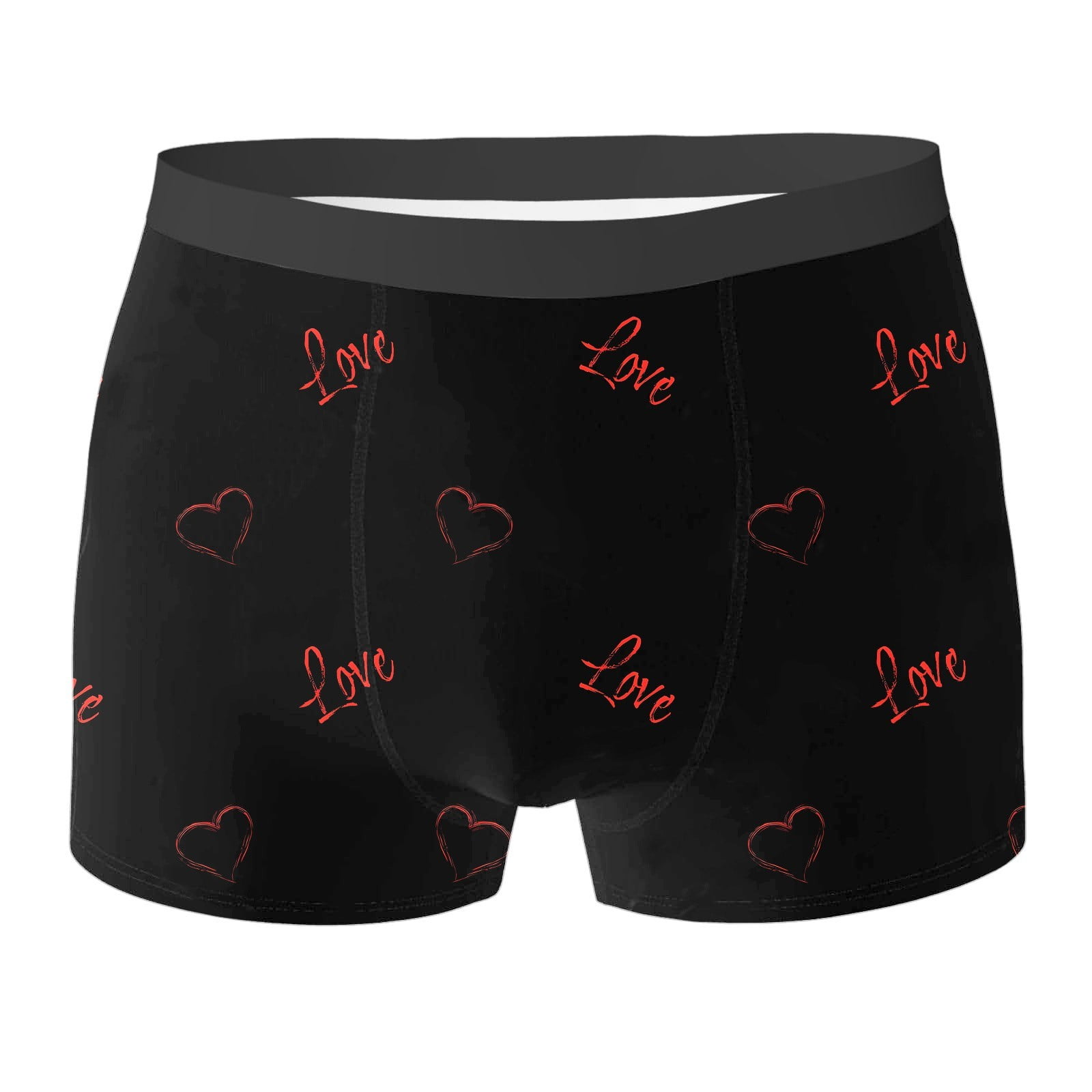 XIAOCHA Men's Boxer Briefs Funny Face Heart Pattern Underwear ...