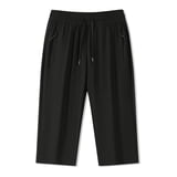 XIAOCHA Men's High-Waist Zip-Pocket Capri Pants Quick-Dry Athletic ...