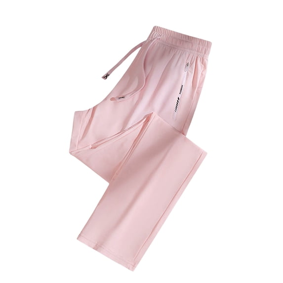 XIAOCHA Men's Zipper-Pocket Drawstring Pants Straight-Leg Daily ...