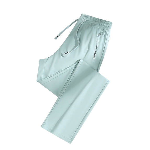 XIAOCHA Men's Zipper-Pocket Drawstring Pants Straight-Leg Daily ...