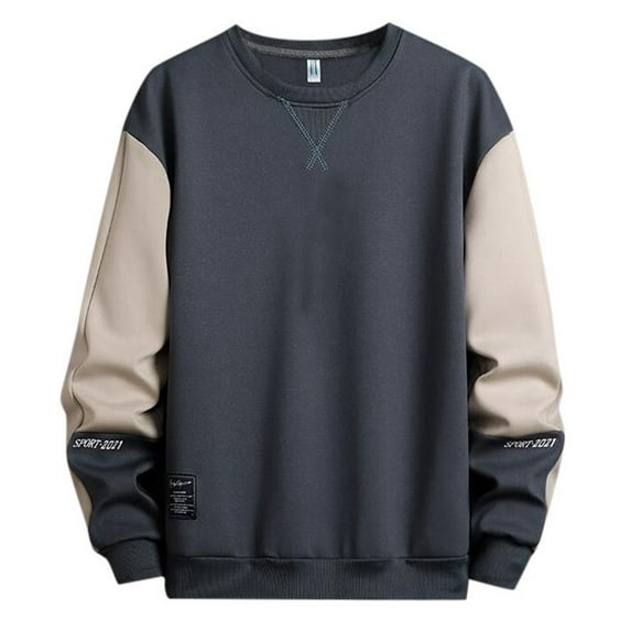 XIAOCHA Mens Fashion Trend Youth Sports Sweater Loose Casual Round Neck ...
