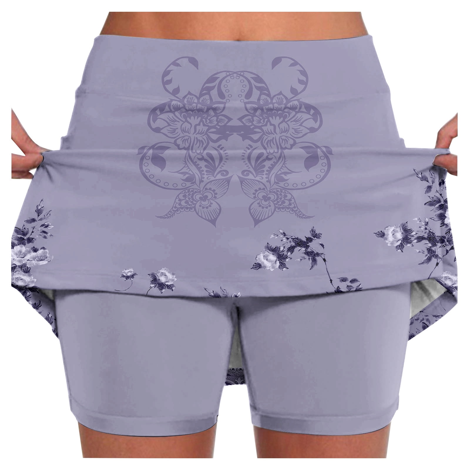 XIAOCHA Women's High Waist Floral Print Skort Lightweight Tennis ...