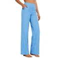 XIAOCHA Women's High-Waist Wide-Leg Pants Straight-Fit Pocketed ...