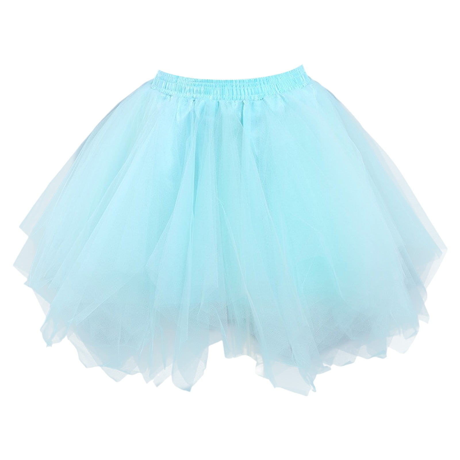 XIAOCHA Women's Solid Color Tulle Tutu Skirt Fluffy Layered Mesh Skirt ...